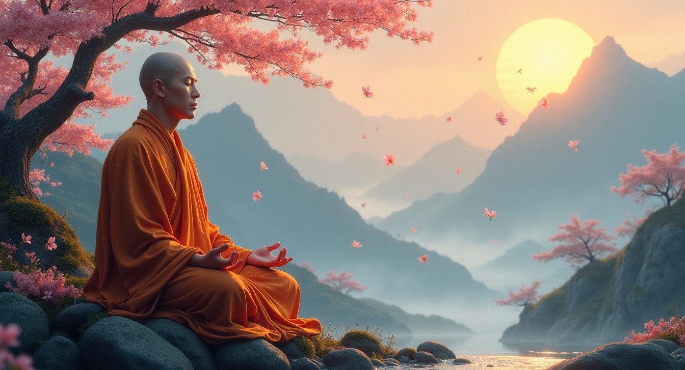 A mindful meditation posture - Satipatthana